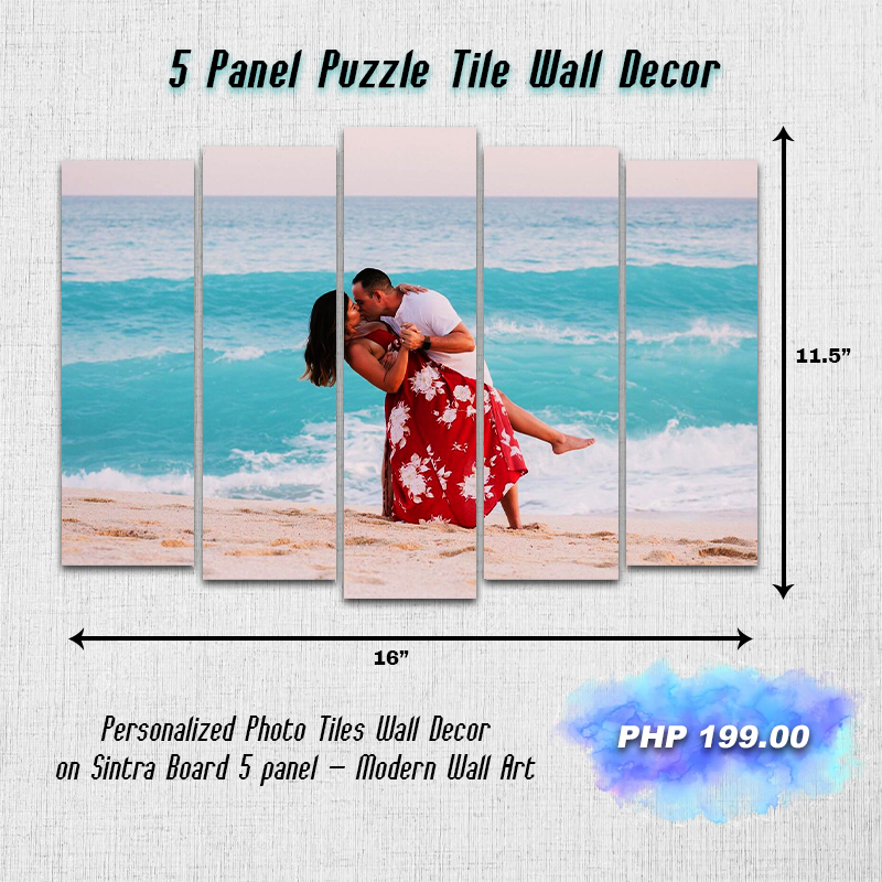 5 panel Personalized Photo Tiles Wall Decor on Sintra Board – Modern ...