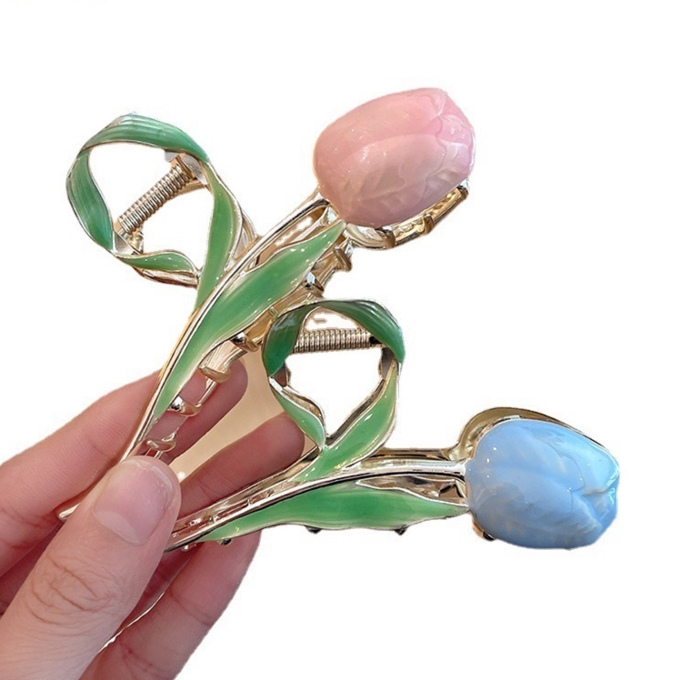Tulip Metal Hairpin Shark Clip High Quality Flower Hair clamp Elegant ...