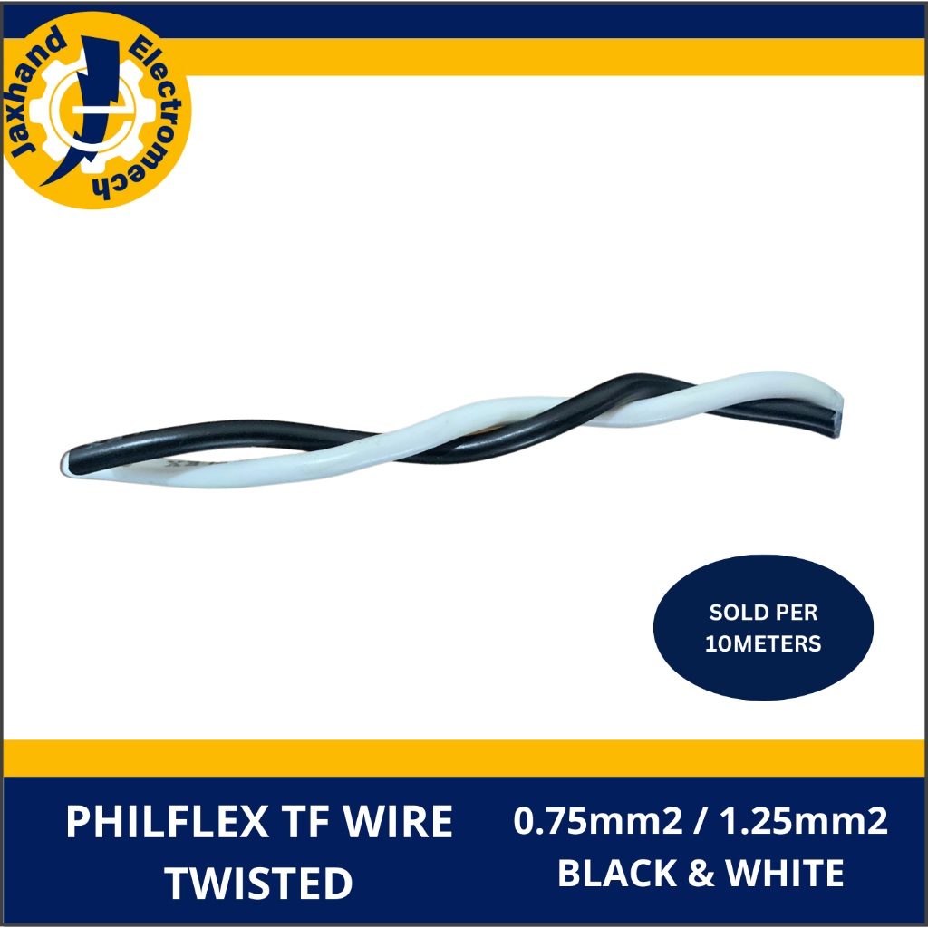 Philflex TF Wire Twisted 0.75mm² / 1.25mm², 10 Meters | Shopee Philippines