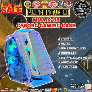 Gaming Cyborg GUNDAM Case Metalic case with 6pcs RGB Cooling fan Case ...