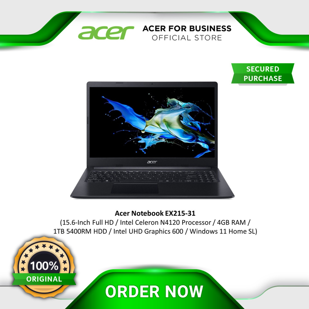 Acer Extensa EX215-31 Laptop | 15.6" Full HD 1920x1080 Intel Celeron ...