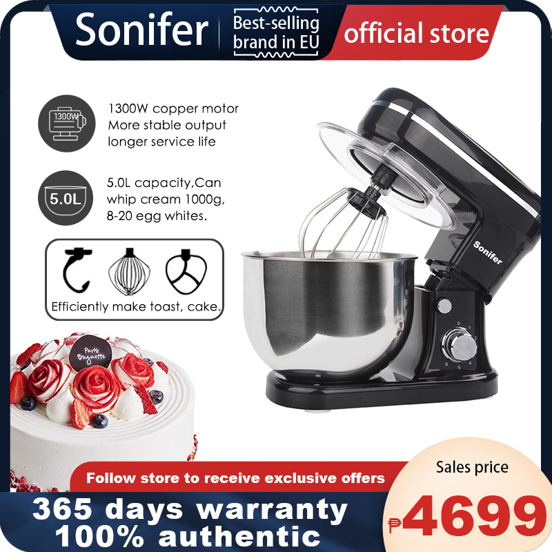 Sonifer Stand Mixer 5L Capacity With 6 Speeds And 3 Accessories SF-8065 ...