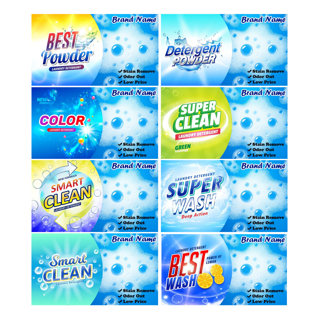 Sticker label for powder detergent 15pcs | Shopee Philippines