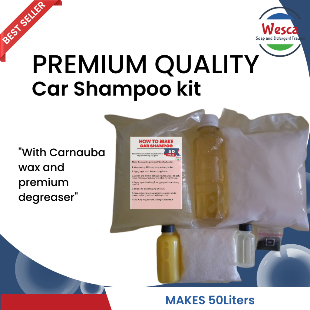 PREMIUM DIY CAR SHAMPOO KIT 50LITERS YIELD | Shopee Philippines