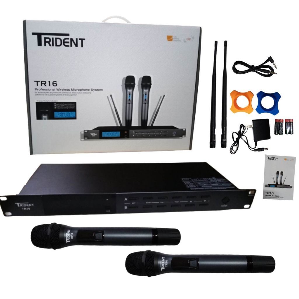 TRIDENT TR-16 Dual wireless mic with metal body, 200 frequencies ...