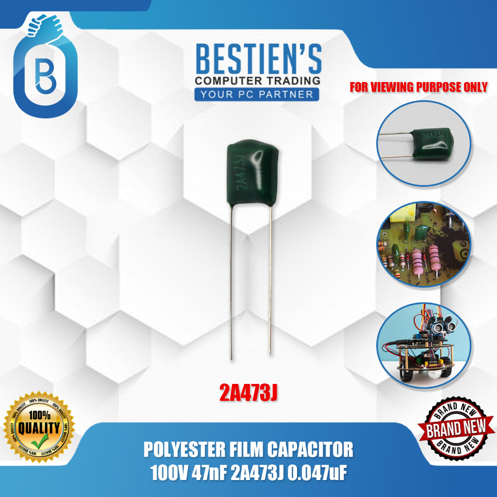 POLYESTER FILM CAPACITOR 100V 47nF 2A473J 0.047uF | Shopee Philippines