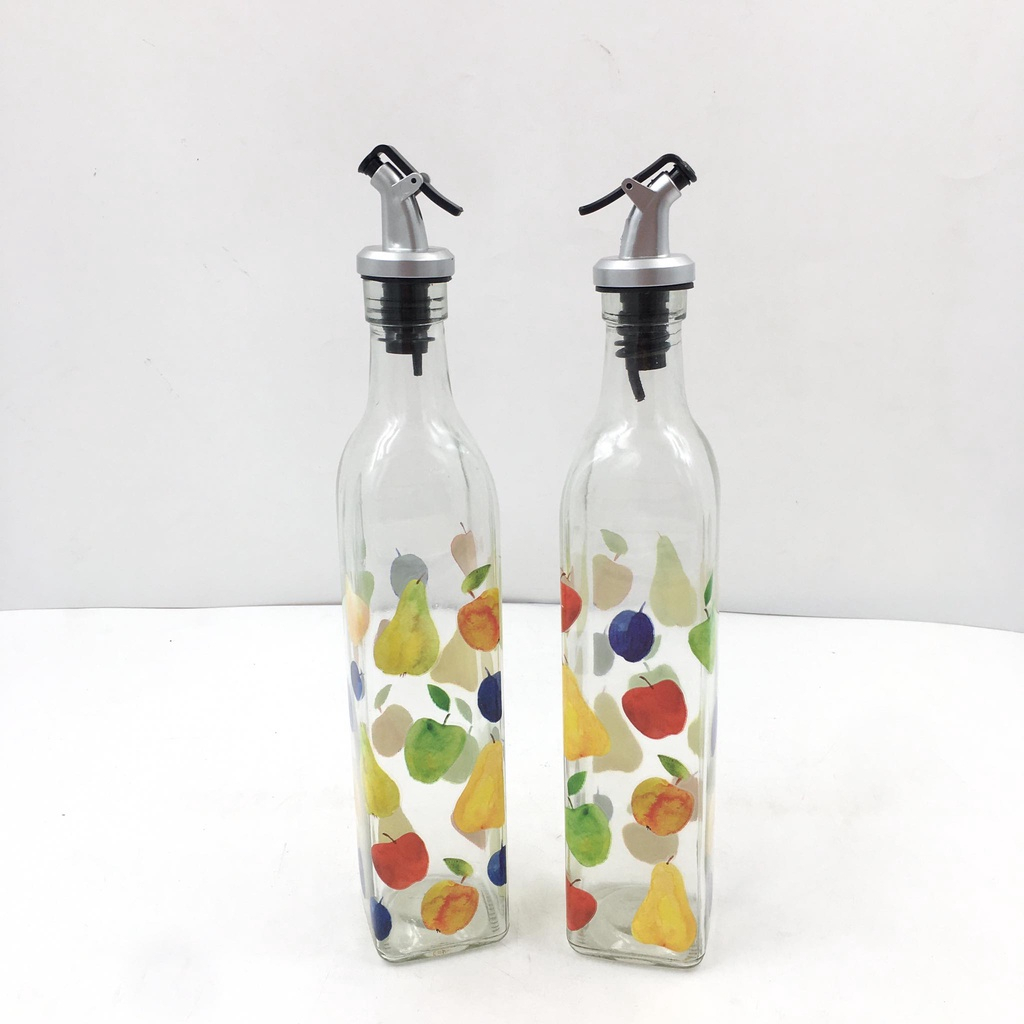 KM Liquid Condiment Container With Drip Less Capped 500ML Fruit Print ...