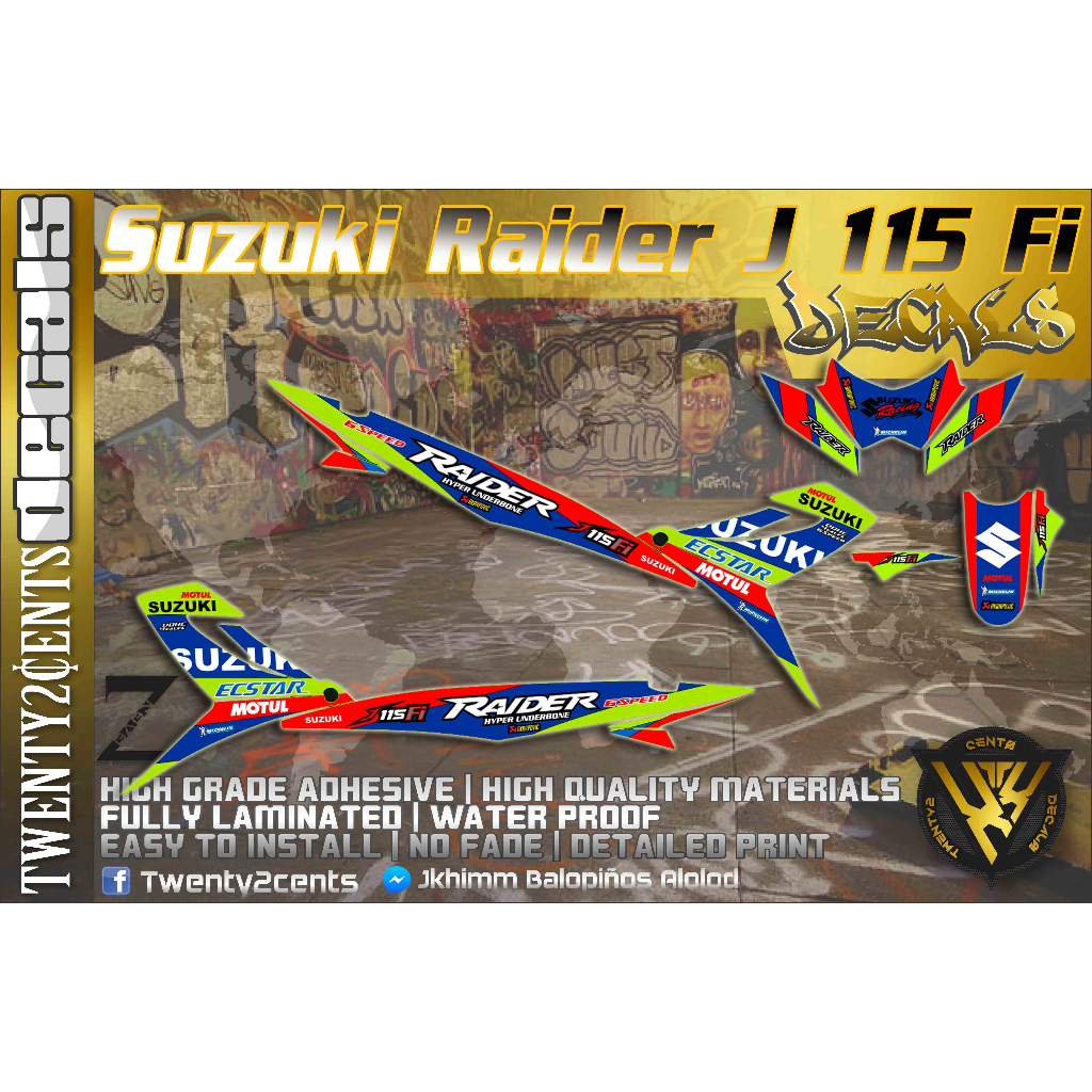 Suzuki raider j 115 fi Decals High-Quality Stickers ecstar motogp ...