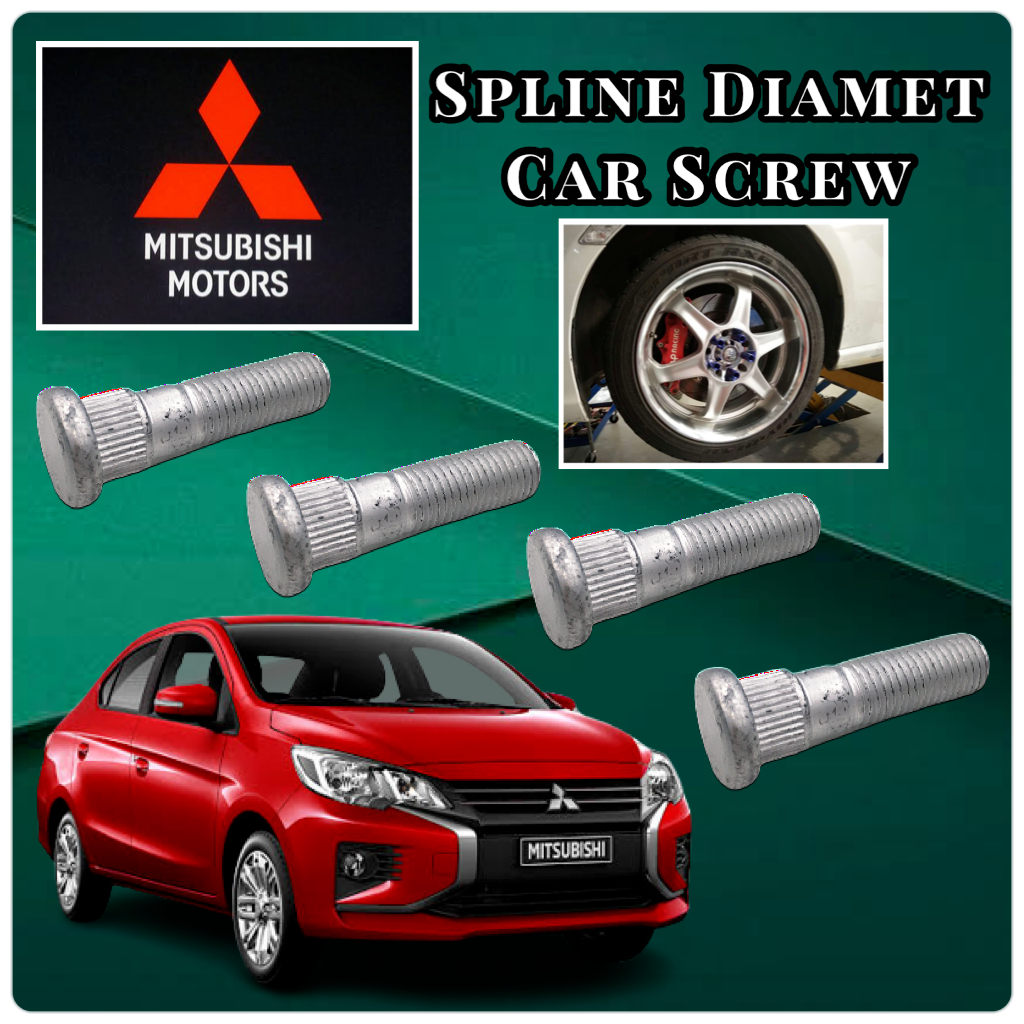 COS 1pc Mitsubishi M12x1.5x14.4x45 Spline Wheel Hub Spline Bolt Screw ...