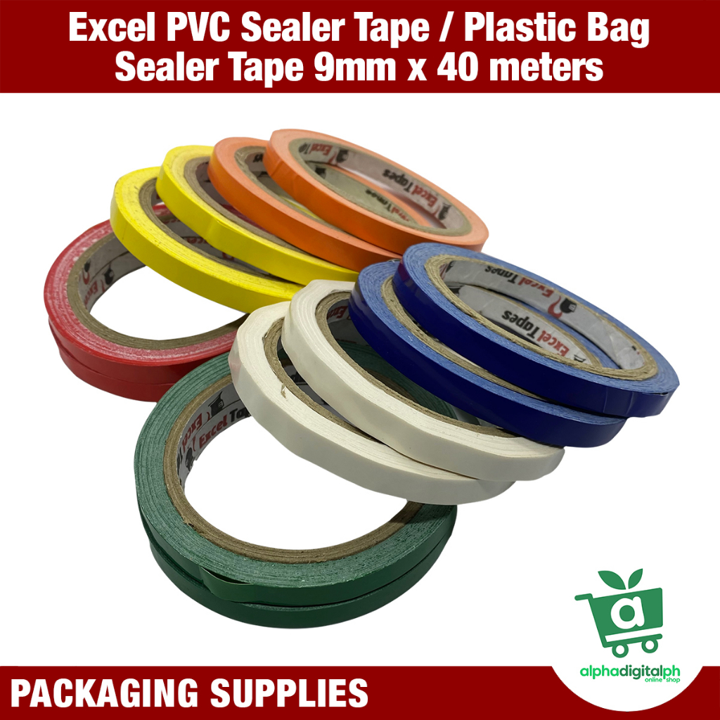 Excel PVC Sealer Tape Plastic Bag Sealer Tape 9mm x 40 meters | Shopee ...
