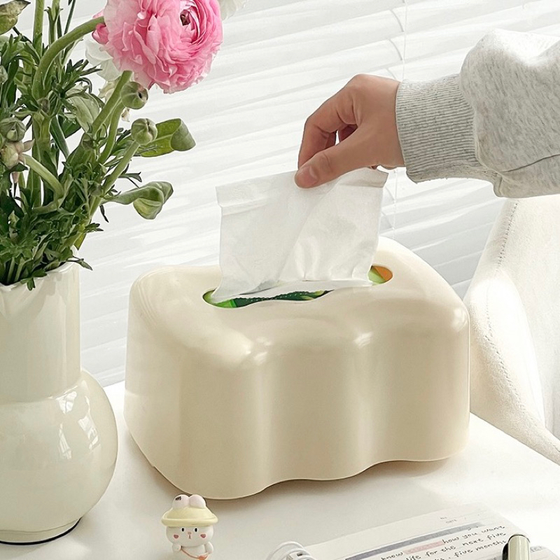 VIĆI Creamy Cloud Puff Ins Minimalist Bouncy Napkin Tissue Box Holder ...