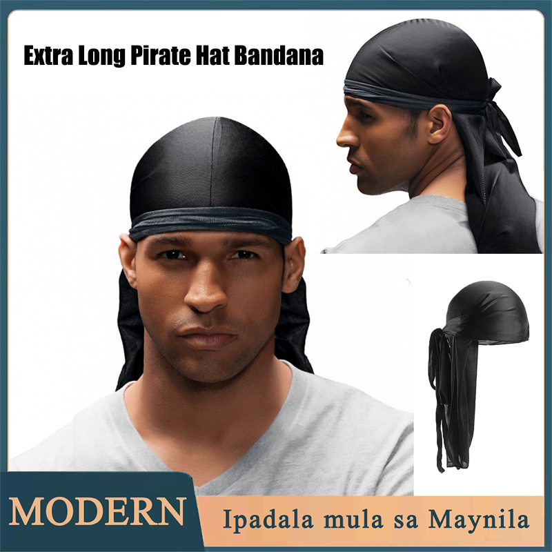 Panda Pirate Hat Silky Durag For Men Women Headwrap Durags Headscarf