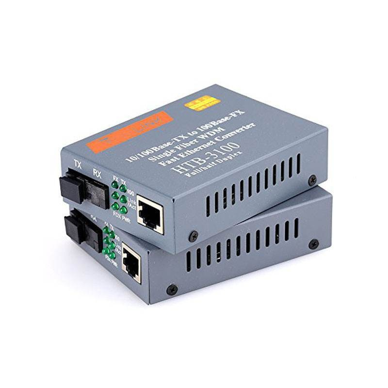 SC Port 20KM External Power Supply Media Converter HTB-3100 Fiber ...