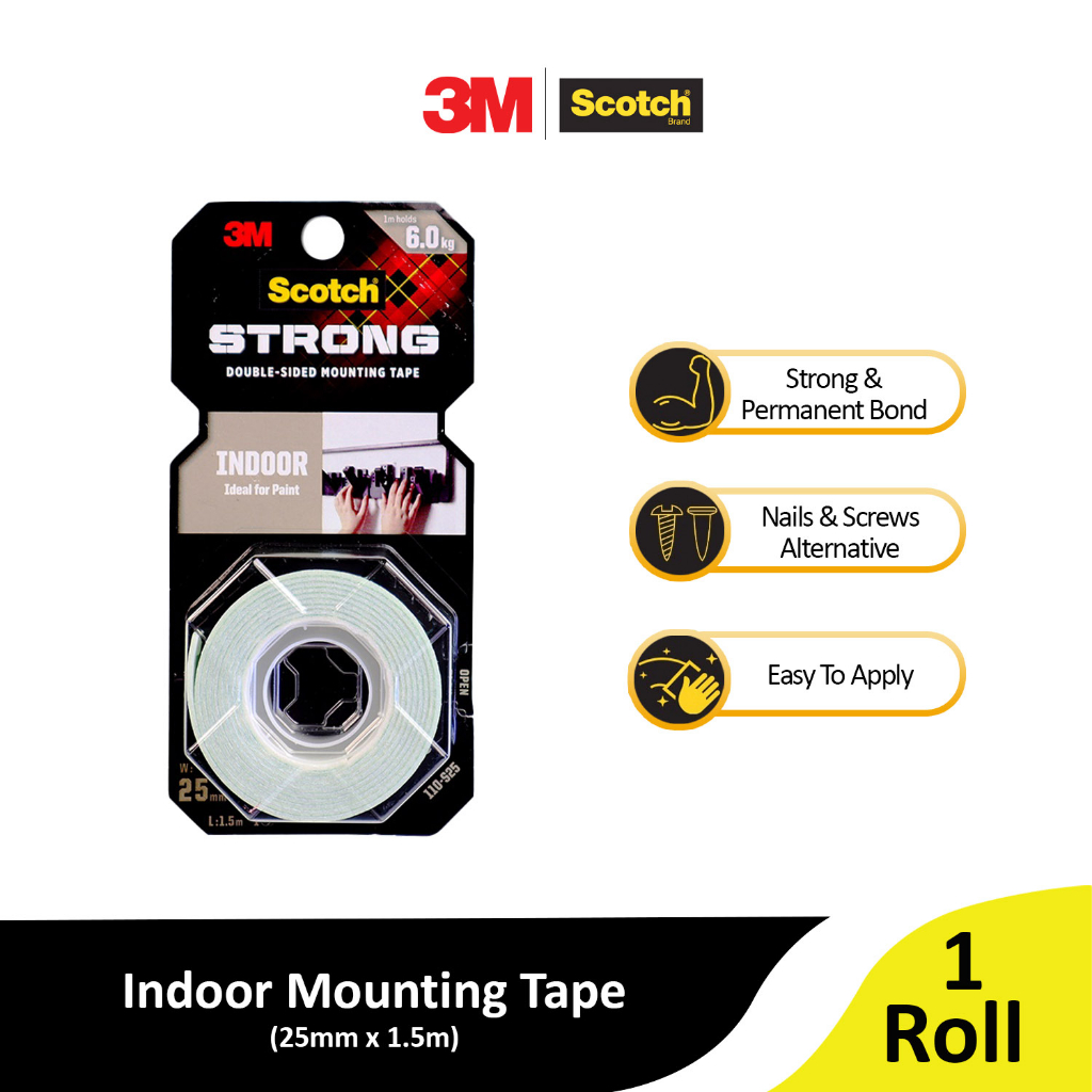3M Scotch 110-S25 Scotch Mounting Tape 25mm x 1.5m [MS110S25] | Shopee ...