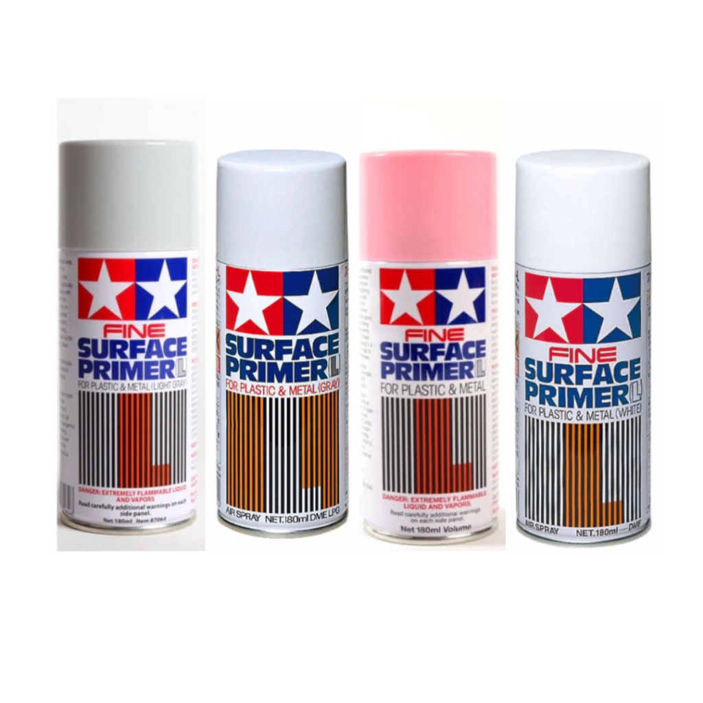 Tamiya Surface Primer 180 ml (Spray, White, Gray, Light Gray, Plastic ...