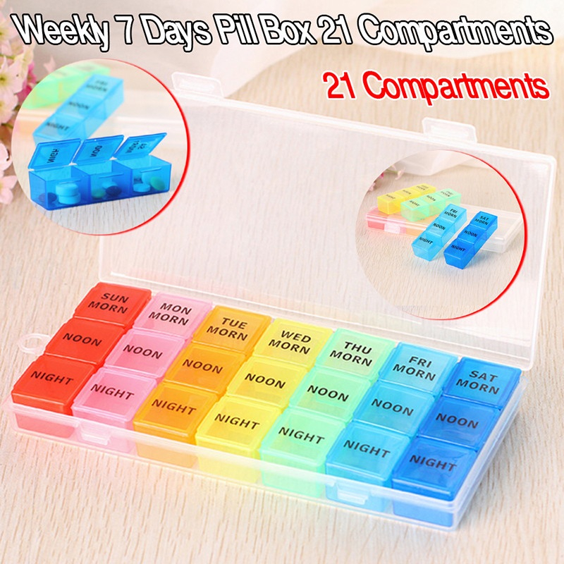 Medication Storage Box Weekly Mini Medication Organizer 7 Day 21 Slots ...