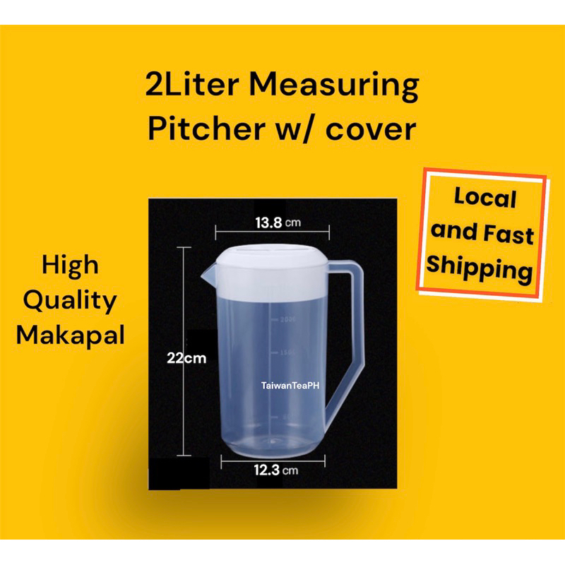 3 Liter Pitcher with Cover 5 Liter Measuring Pitcher for Milktea Baking ...
