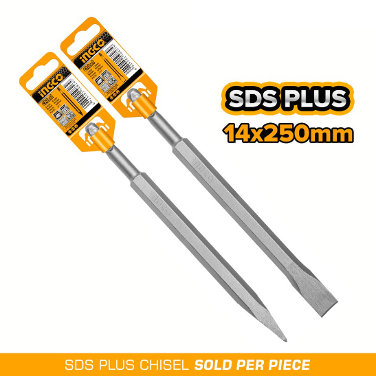 BUILDMATE Ingco SDS Plus Chisel 14x250MM Pointed Chisel | Flat Chisel ...