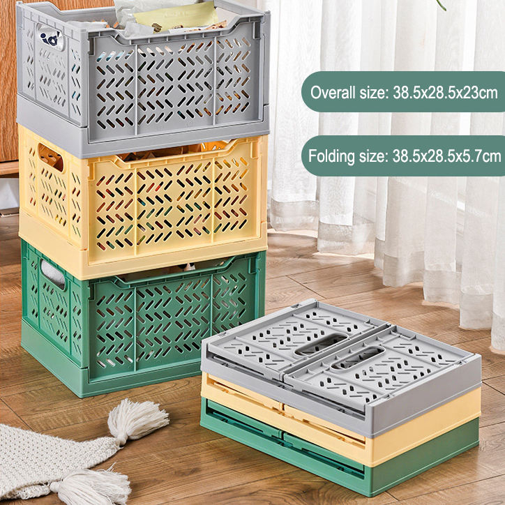 Desktop Creative Folding Plastic Storage Basket Shelving Plastic ...