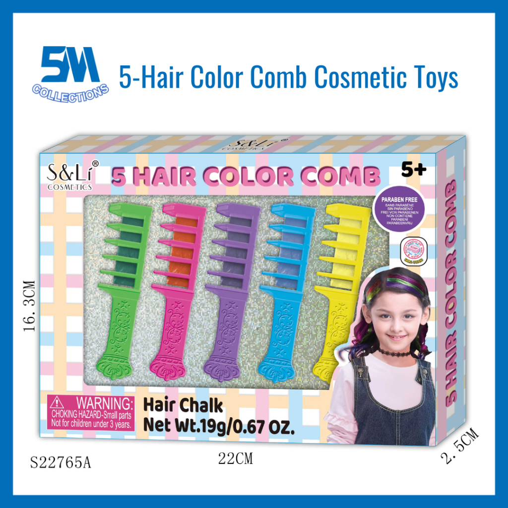 5-Hair Color Comb Cosmetic Toys For Kids S&Li S22765A | Shopee Philippines