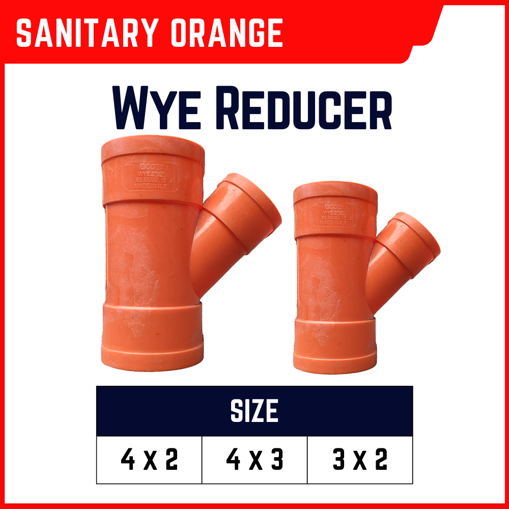 Sanitary Orange Wye Reducer Available Size (4x2", 4x3" and 3x2") PVC ...