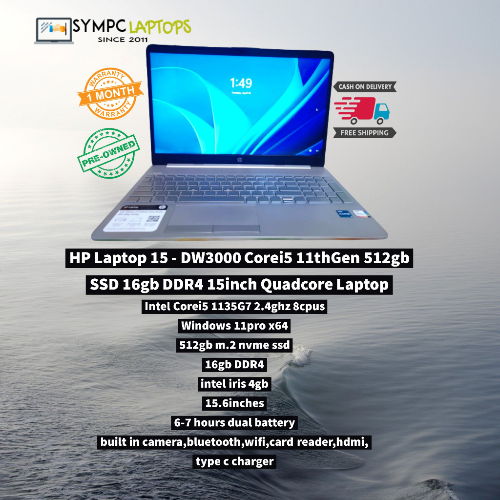 HP Laptop 15 Corei5 11thGen 512gb SSD 16gb DDR4 Quadcore Laptop ...