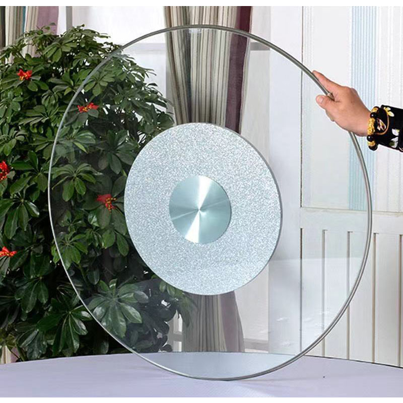 Tempered rotating glass table top with base dining table glass ...