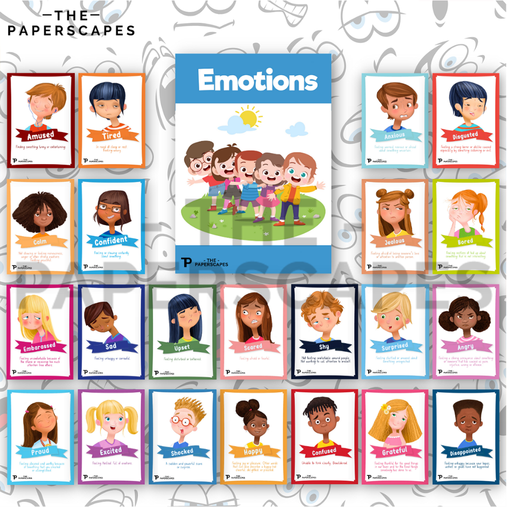 'EMOTIONS' Fully Laminated Educational Flashcards [23 pcs. Flashcards ...