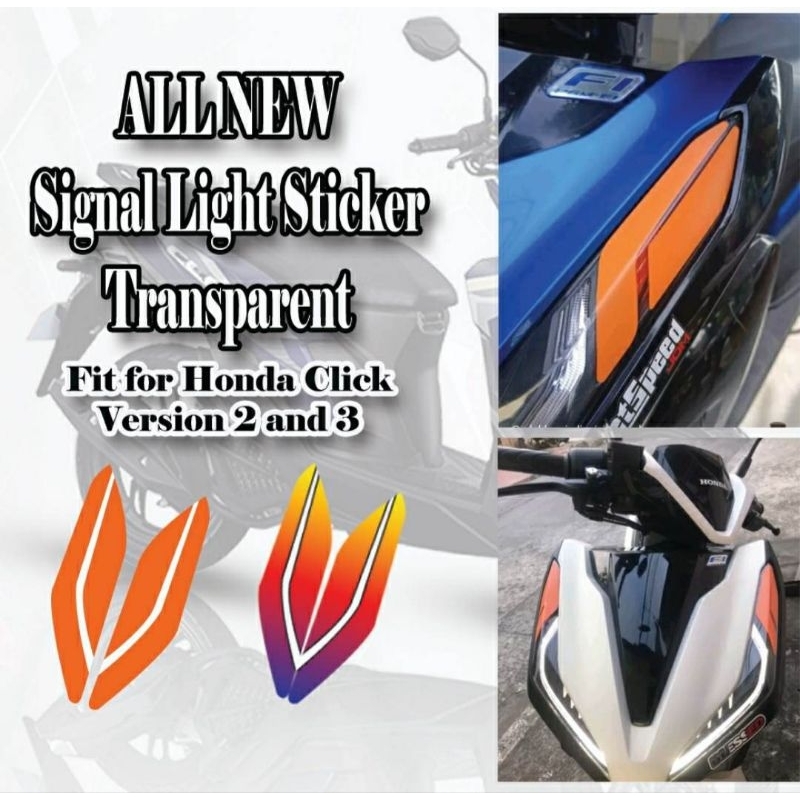Honda Click V2 and V3 Signal Light Solid Color Transparent Sticker ...
