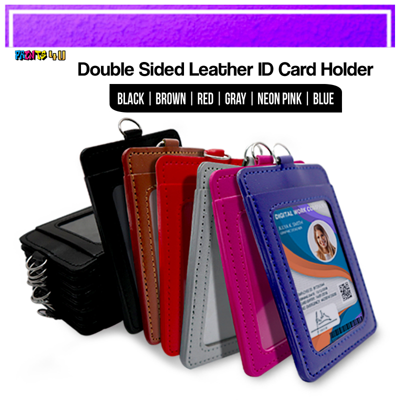 5 Pcs Leather Id Card Holder Case 2 Slots | Shopee Philippines