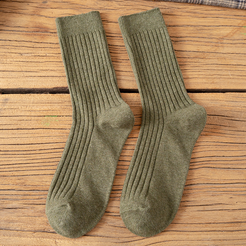 1/3PC Socks classic saushes strip middle tube men's socks wild solid ...