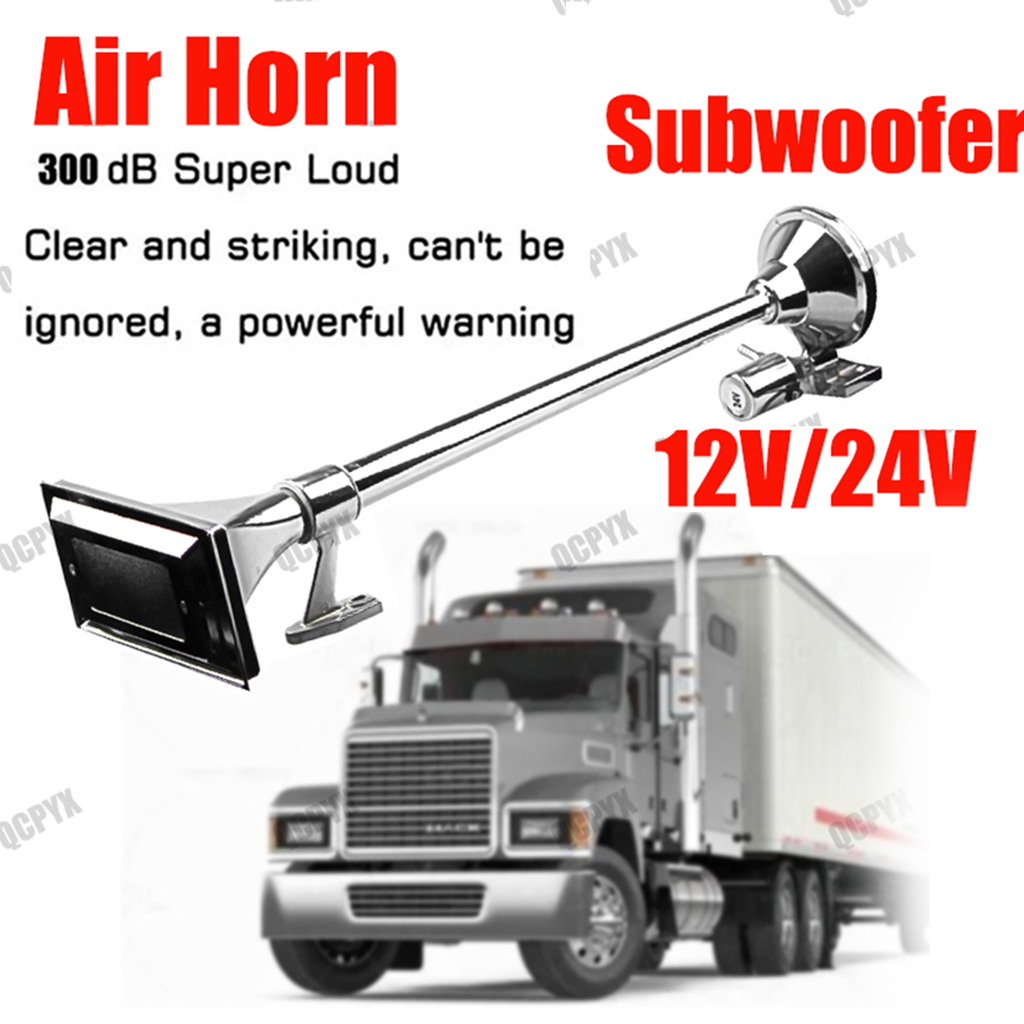 12V-24V 300DB 63cm Truck Air Horn Subwoofer Horn Tubes Universal Car ...
