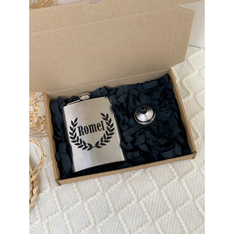 Personalized Hip Flask w/2 shotglass &funnel Gift Set/Souvenir Ninongs ...