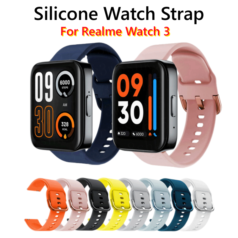 Silicone Strap For Realme Watch 3 Smart Watch Band Wriststrap | Shopee ...