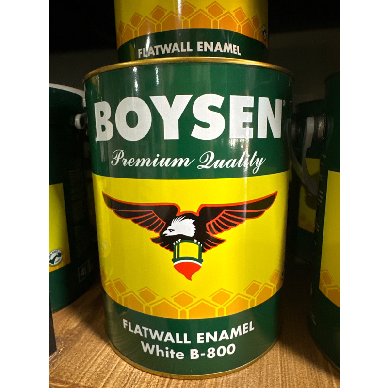 Boysen Flat Wall Enamel White B-800 4 liters | Shopee Philippines
