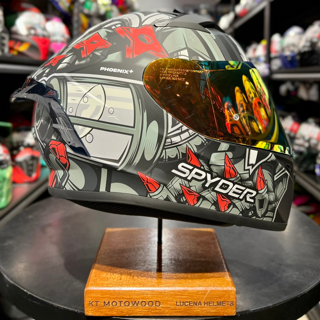 Spyder Phoenix+ S1 Full Face Single Visor Helmet with Free Extra Clear ...