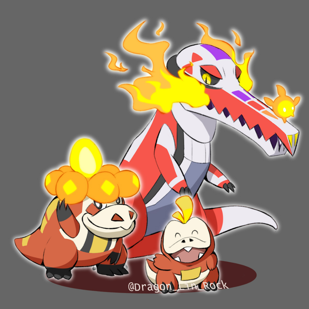 Fuecoco Lovers - Evolution Line - Crocalor Skeledirge - Fire Starters ...