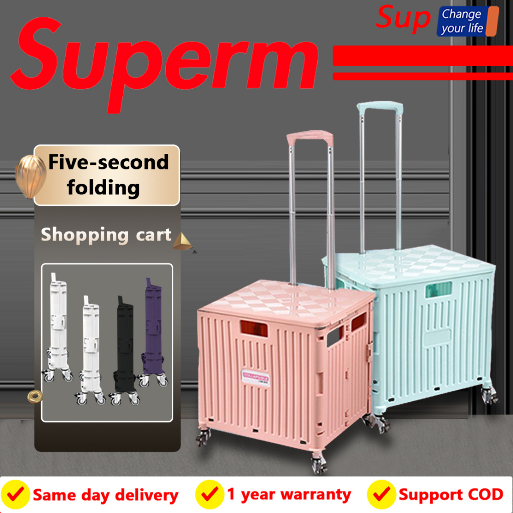 Portable folding shopping cart outdoor camping carts shopping cart ...