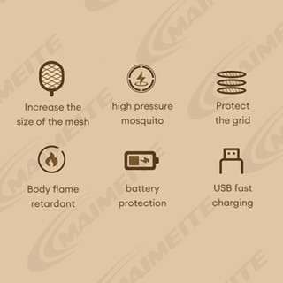 Maimeite Electric Mosquito Swatter pamatay lamok Rechargeable 2 In 1 ...