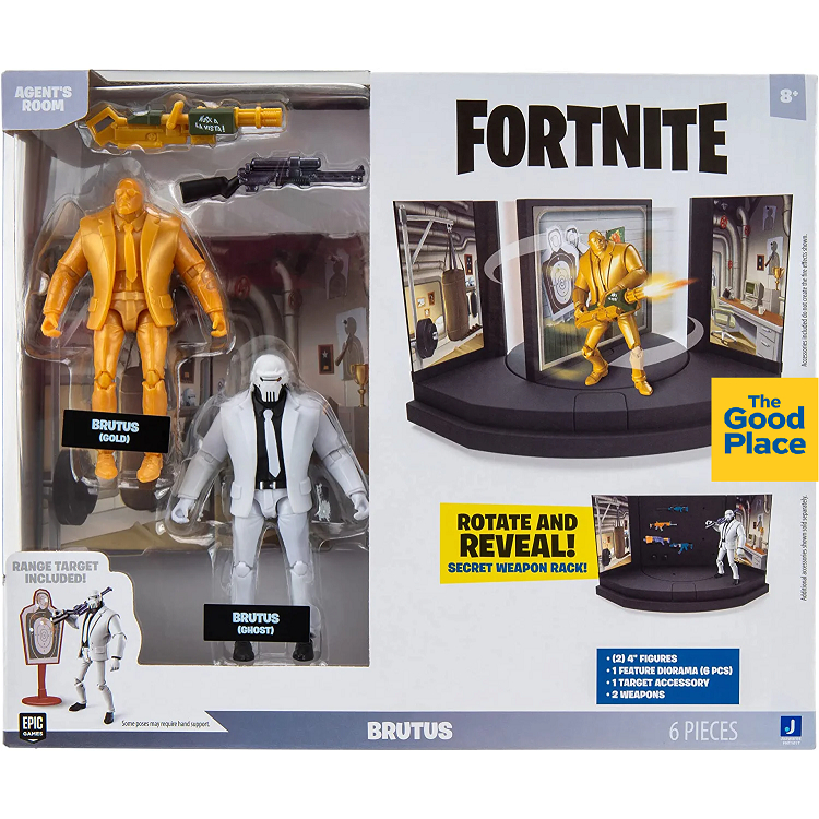 JAZWARES Fortnite Brutus Agent’s Room with two 4 inch Peely Figures ...