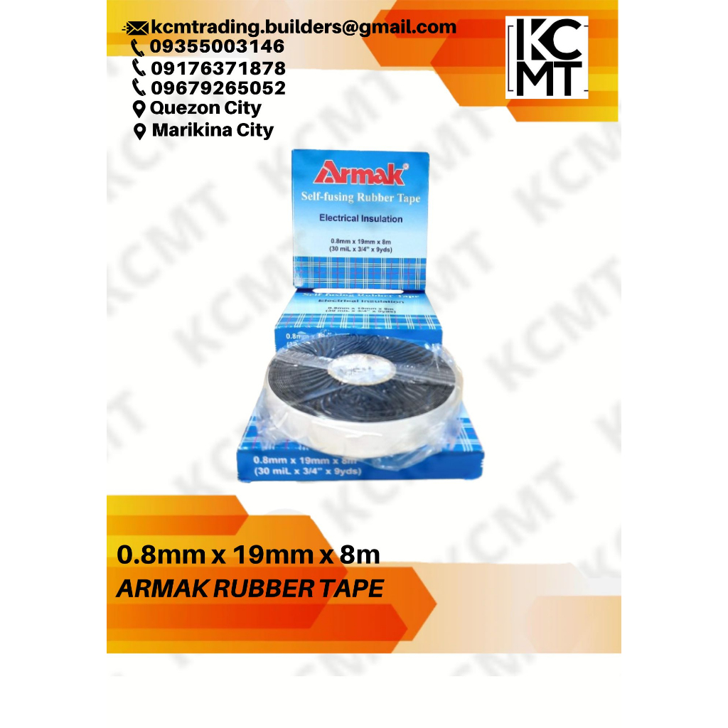 ARMAK RUBBER TAPE (0.8mm x 19mm x 8m) | Shopee Philippines