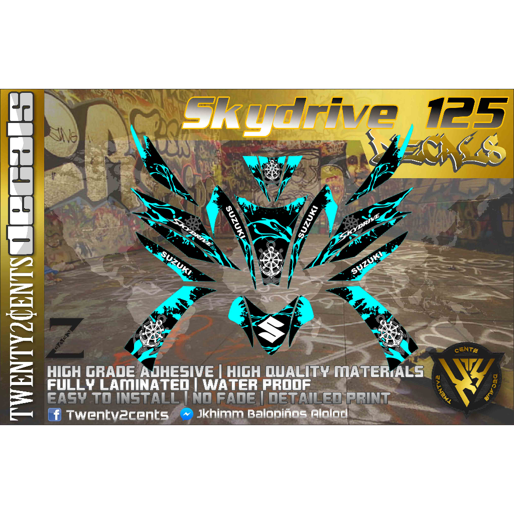 Suzuki Skydrive 125 Decals High-Quality Stickers (anchor) | Shopee ...