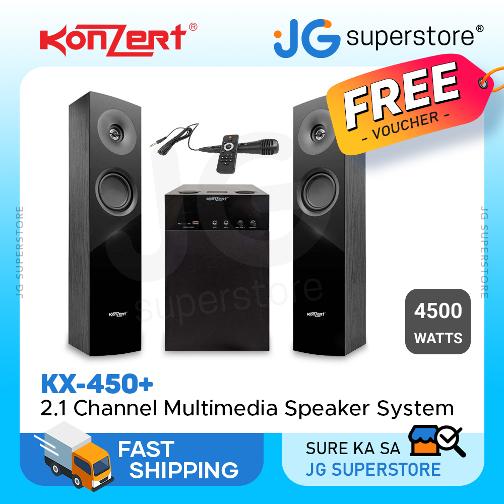 Konzert KX-450+ 4500W 2.1 Channel Active Multimedia Speaker System with ...