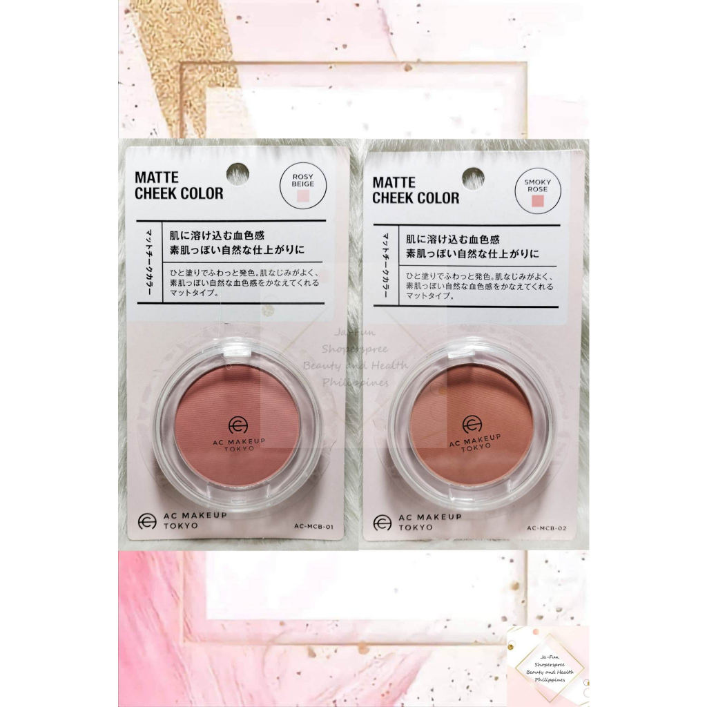 BLUSH ON CHEEK AC MAKEUP TOKYO MATTE CHEEK COLOR - ROSY BEIGE | Shopee ...