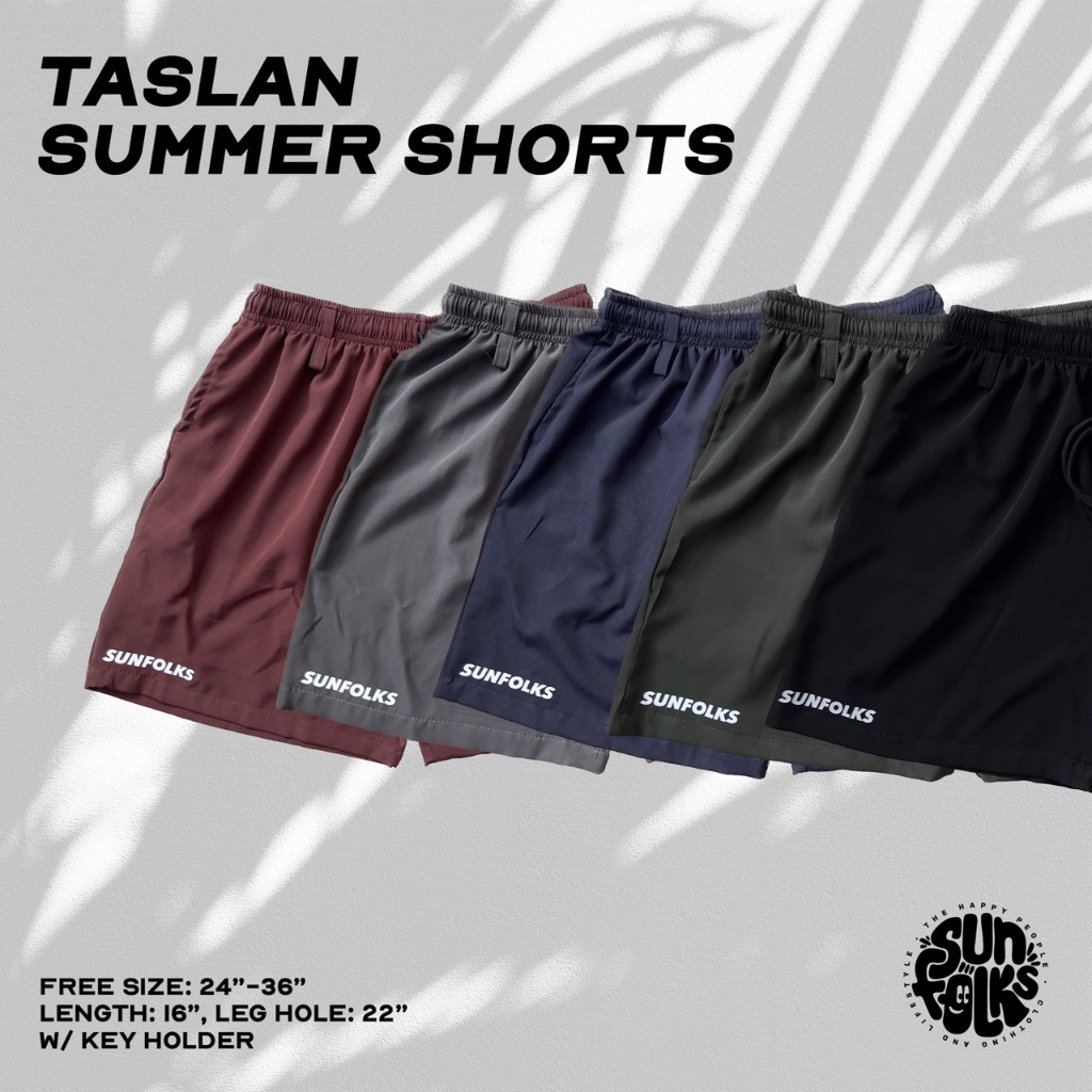 Summer Taslan Shorts with Key Holder | Sunfolks | Shopee Philippines