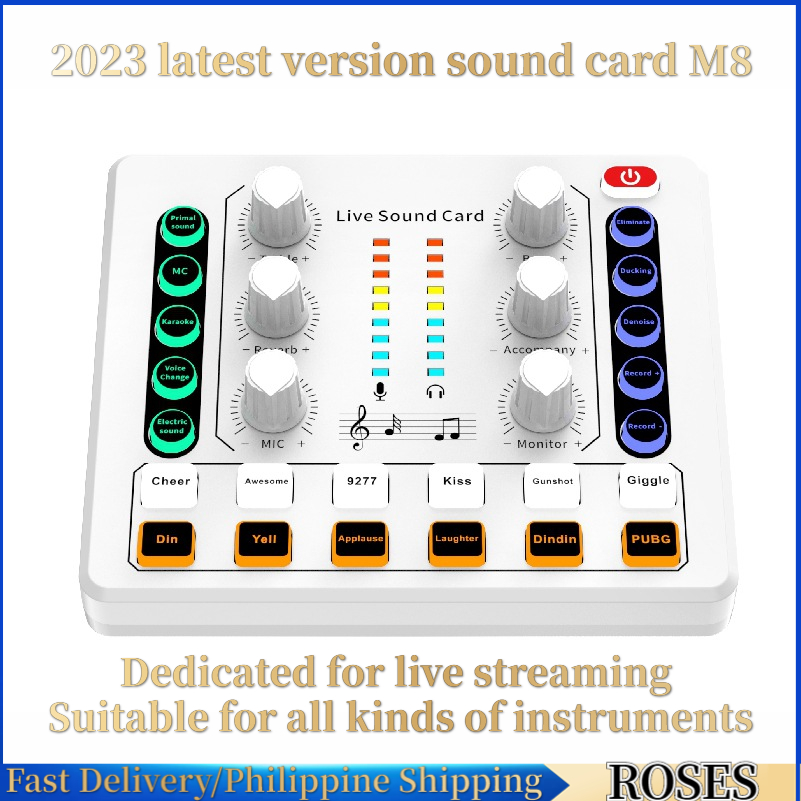 [24h Ship]2023 new live broadcast dedicated sound card M8, universal ...