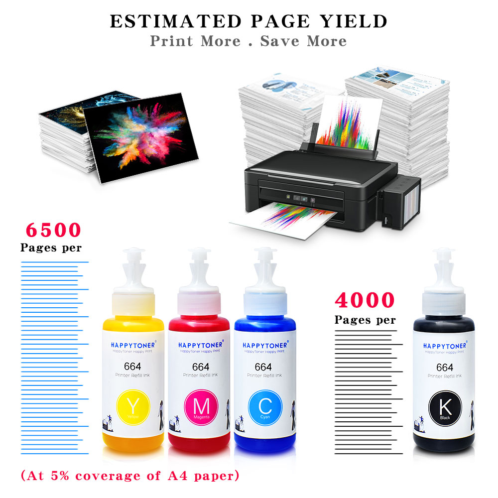 L&C Dye Ink HT-Refill ink 664 Ink For Epson L Series Printer L120 L121 ...