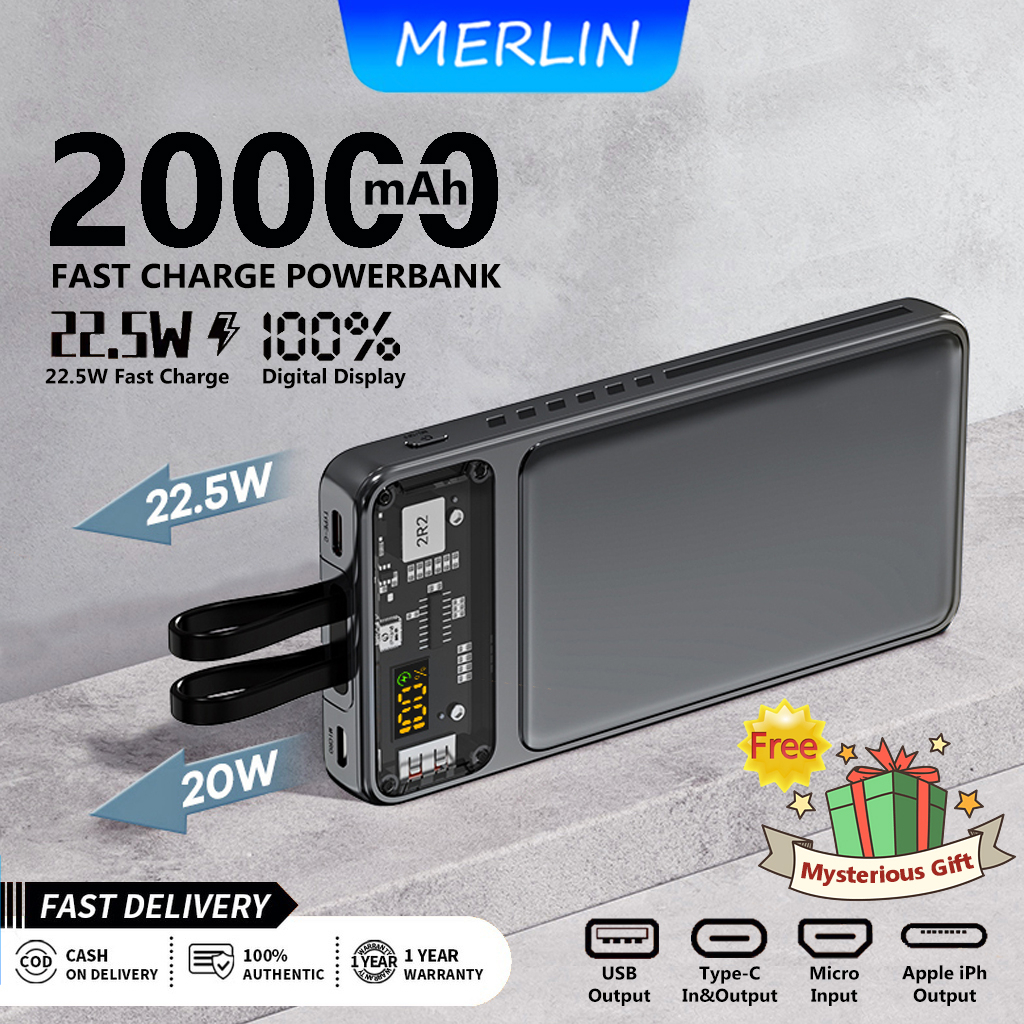 MERLIN Solar powerbank original for iphone 20000mah 50000mah 100000mah ...
