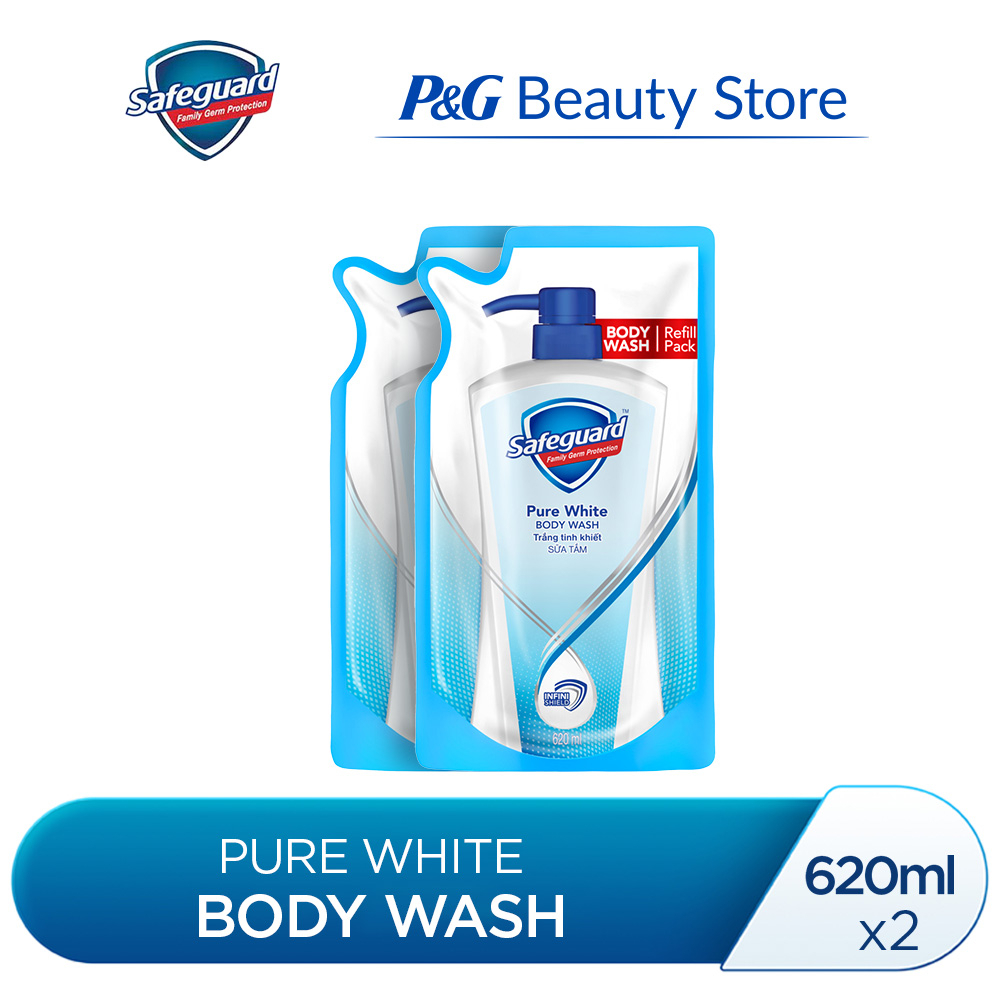 Safeguard Antibacterial Soap Bodywash White 620ml Refill Duo | Shopee ...