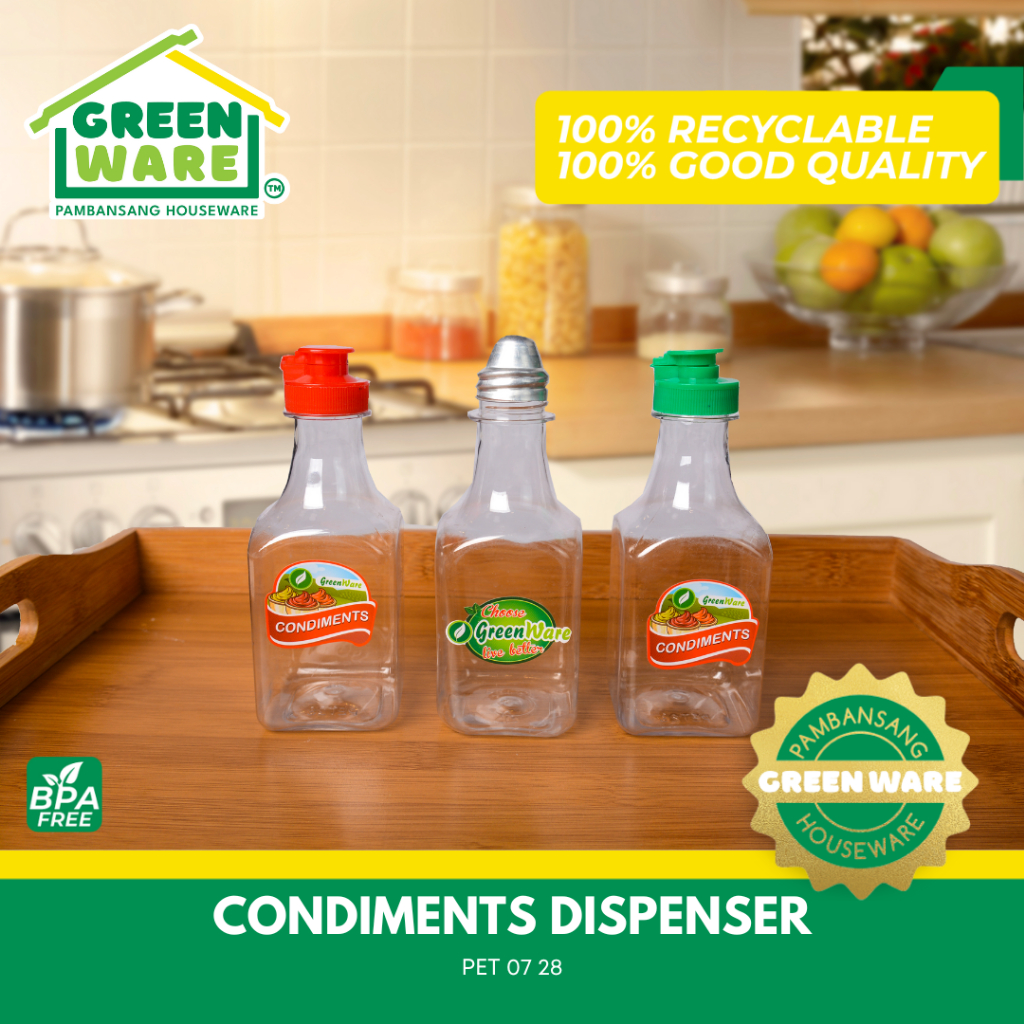 Greenware 2pc Pair set Condiments Dispenser 200 ml PET-28, PET-07 ...